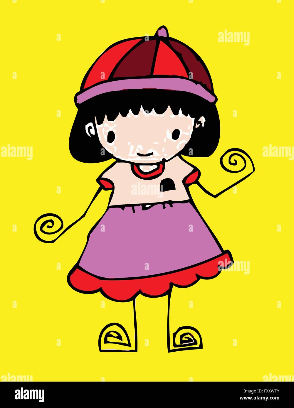 Cute cartoon people man and woman in Jaidee Family Style Stock Vector ...