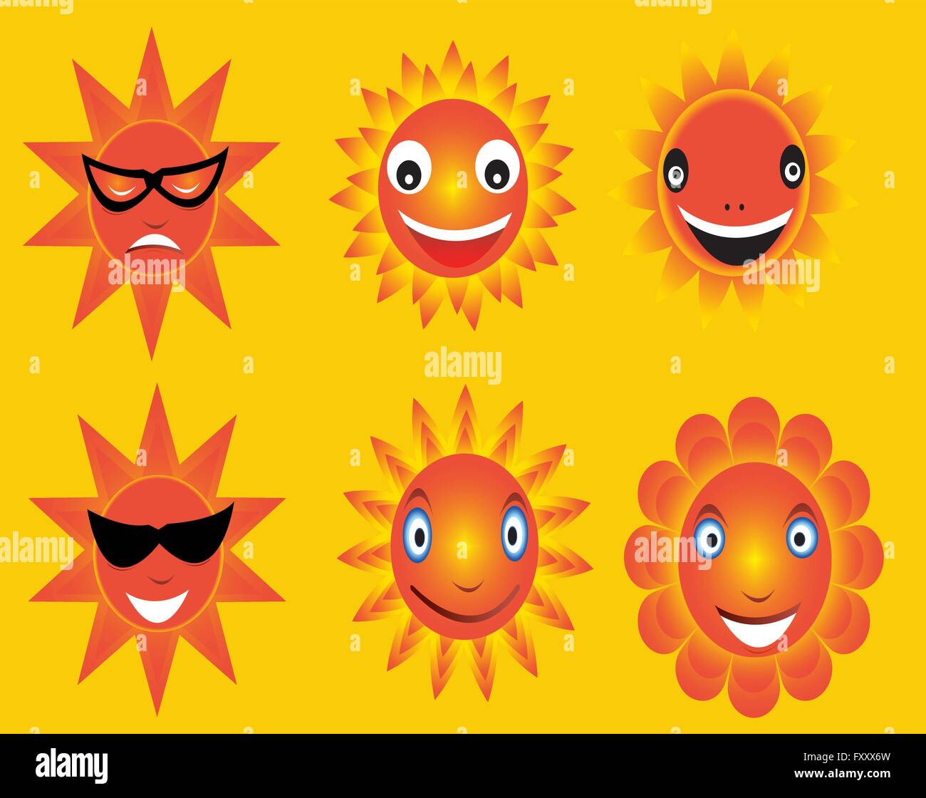 Sun Icon Set Stock Vector Image & Art - Alamy