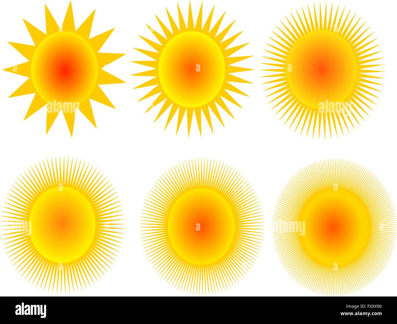 Sun Icon Set Stock Vector Image & Art - Alamy