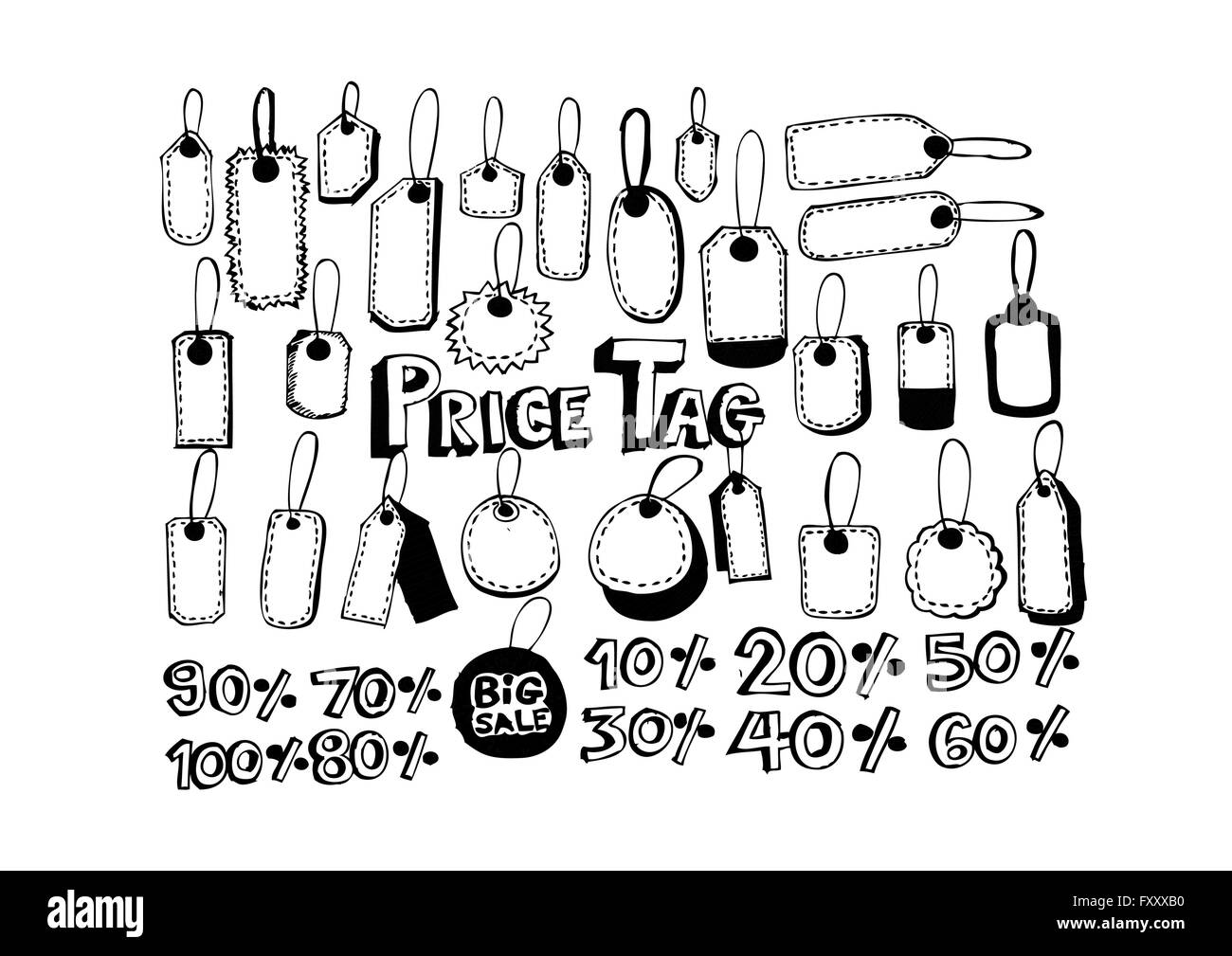 Set red price tags Black and White Stock Photos & Images - Alamy