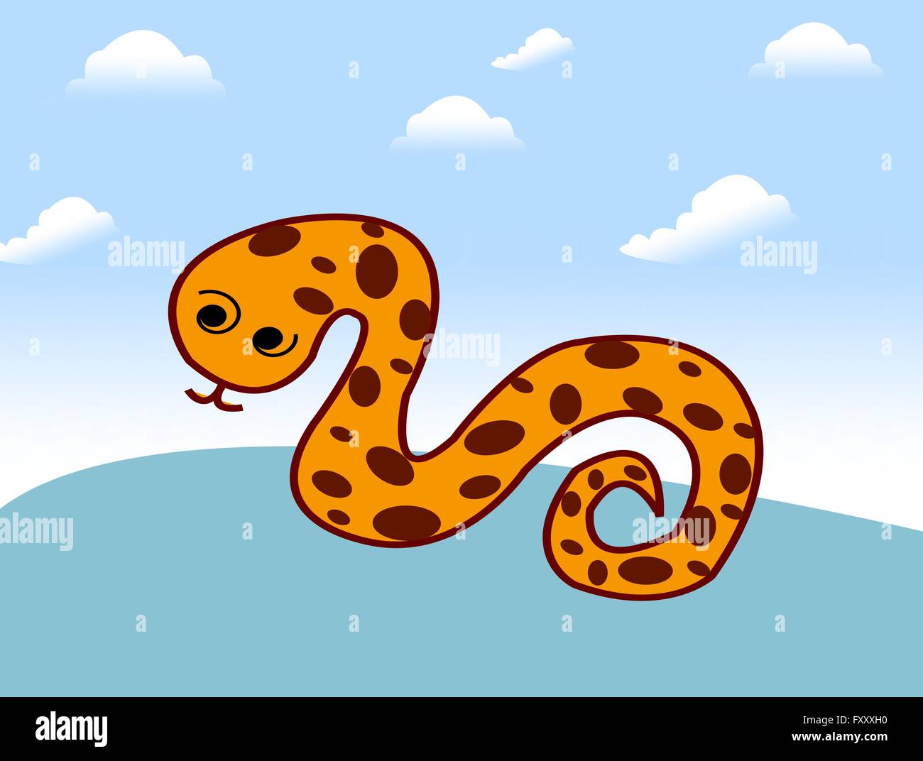 Cartoon illustration of a snake Stock Vector Image & Art - Alamy