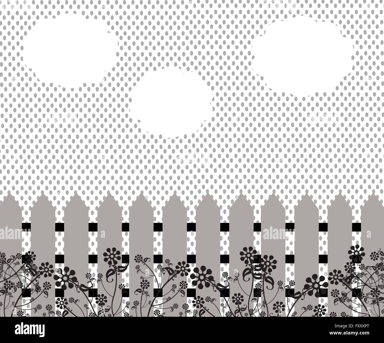 Birds with bubbles speech and garden fence nature Stock Vector Image ...