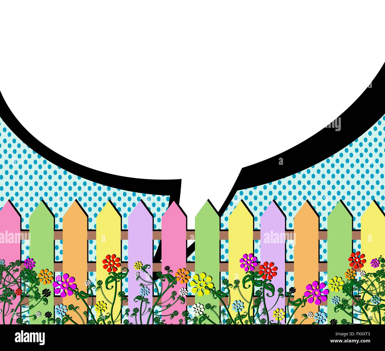 Birds with bubbles speech and garden fence nature Stock Vector Image ...