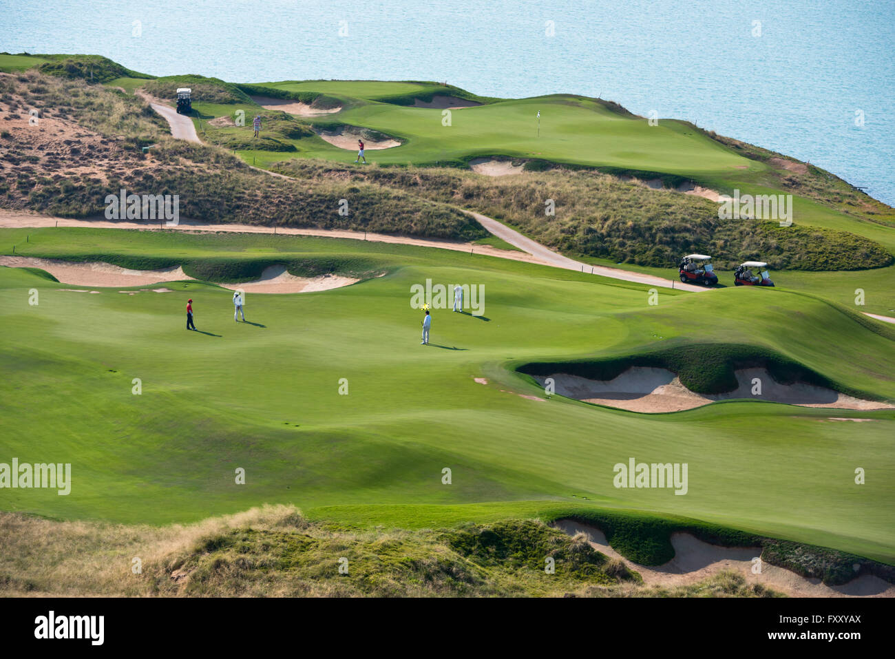 golf resort with the scenery of the sea. summer vacation Stock Photo ...