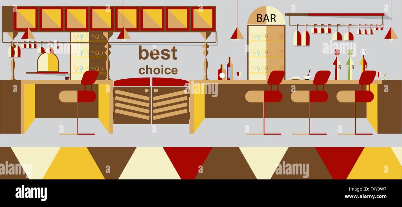 Bar interior vector illustration background Stock Vector Image & Art ...