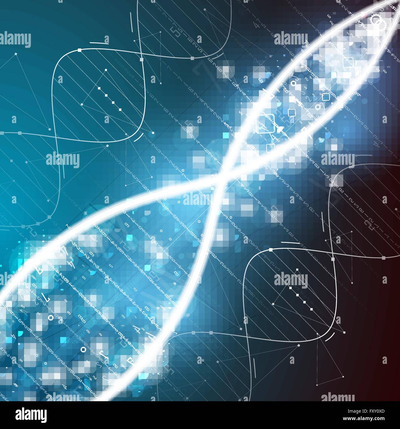 DNA Abstract icon and element collection. Futuristic technology ...
