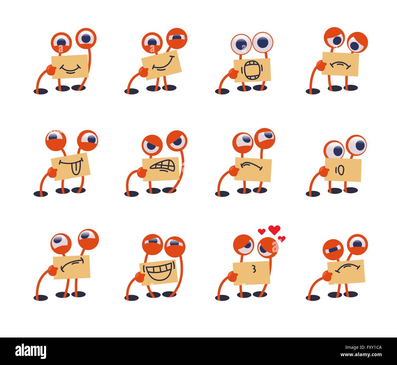 Monster expressions funny cartoon Cut Out Stock Images & Pictures - Alamy