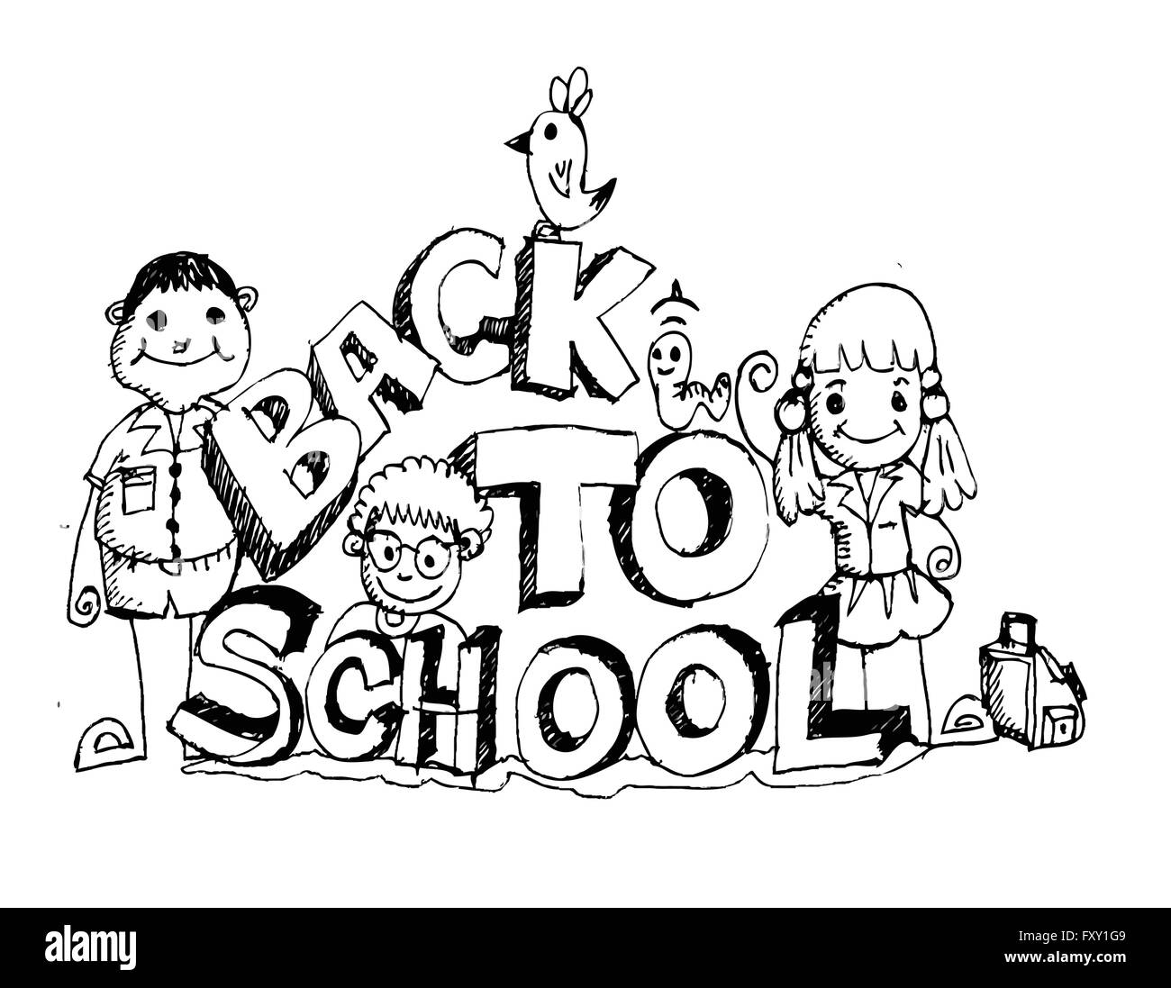 drawing school items Back to School illustration Stock Vector Image ...