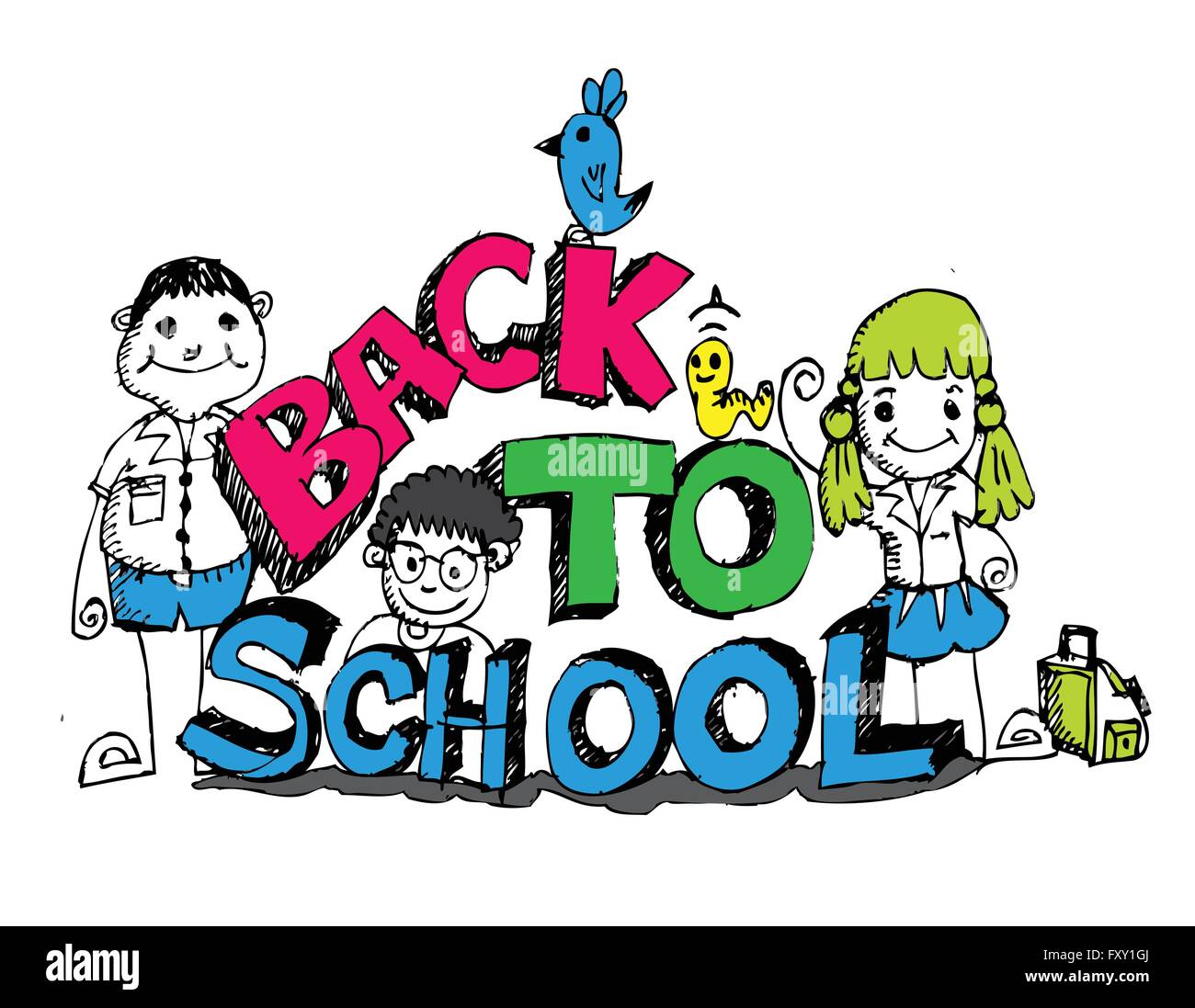 drawing school items Back to School illustration Stock Vector Image ...