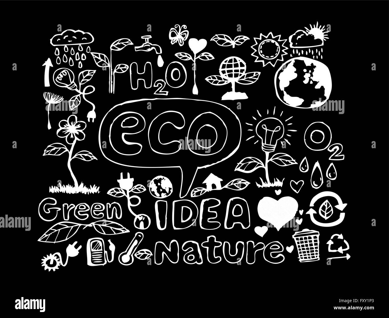 Eco Idea Sketch and Eco friendly Doodles Stock Vector Image & Art - Alamy