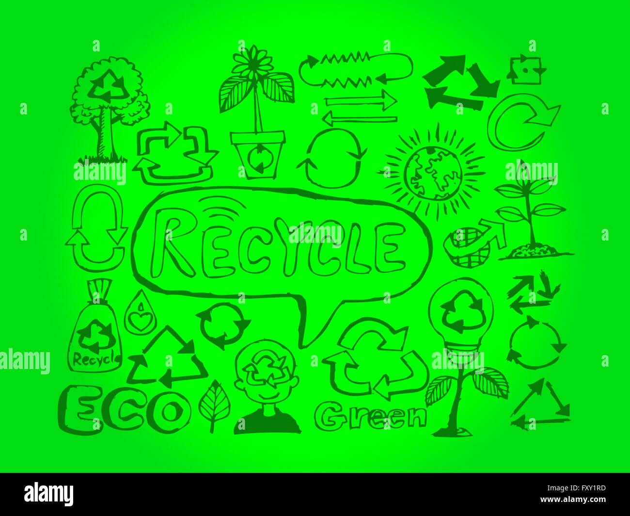 Eco Idea Sketch and Eco friendly Doodles Stock Vector Image & Art - Alamy