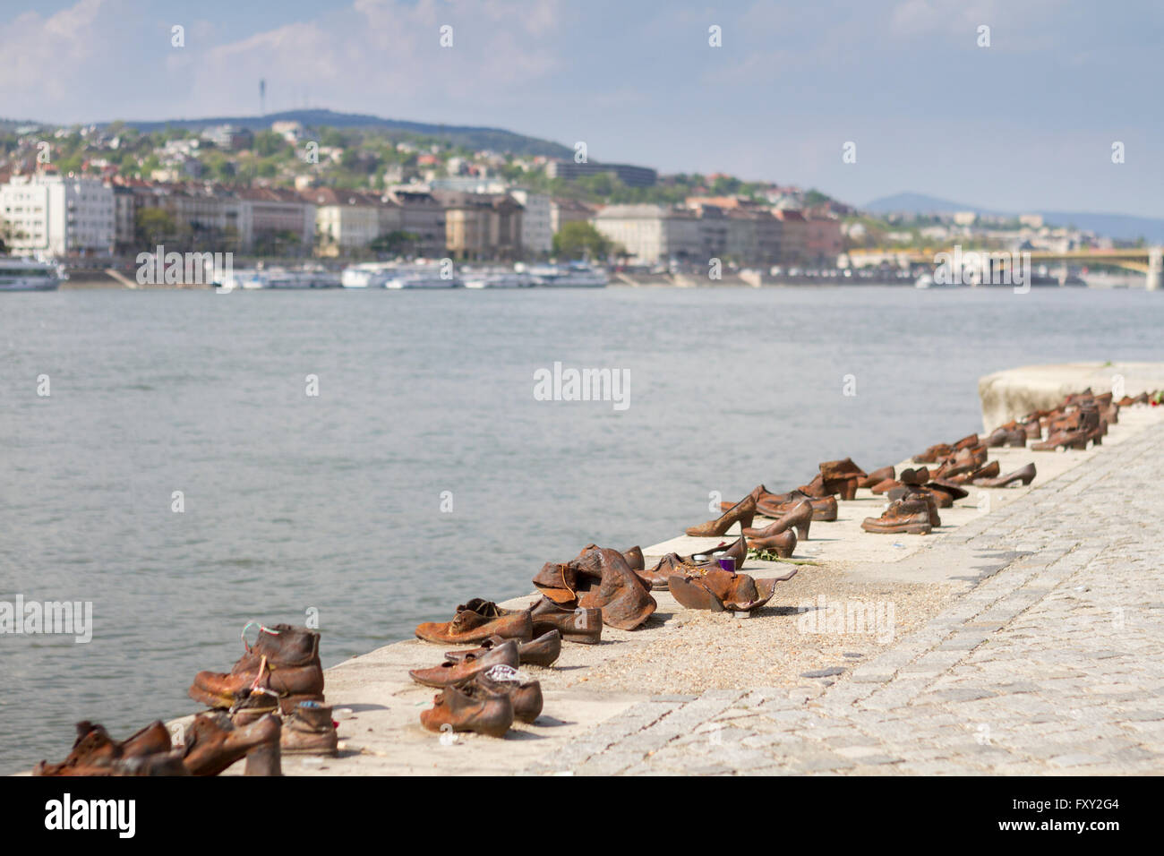 Jewish shoes along Danube promenade, Budapest, Hungary Stock Photo - Alamy