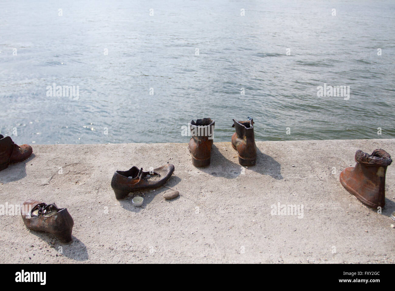 Jewish shoes along Danube promenade, Budapest, Hungary Stock Photo - Alamy