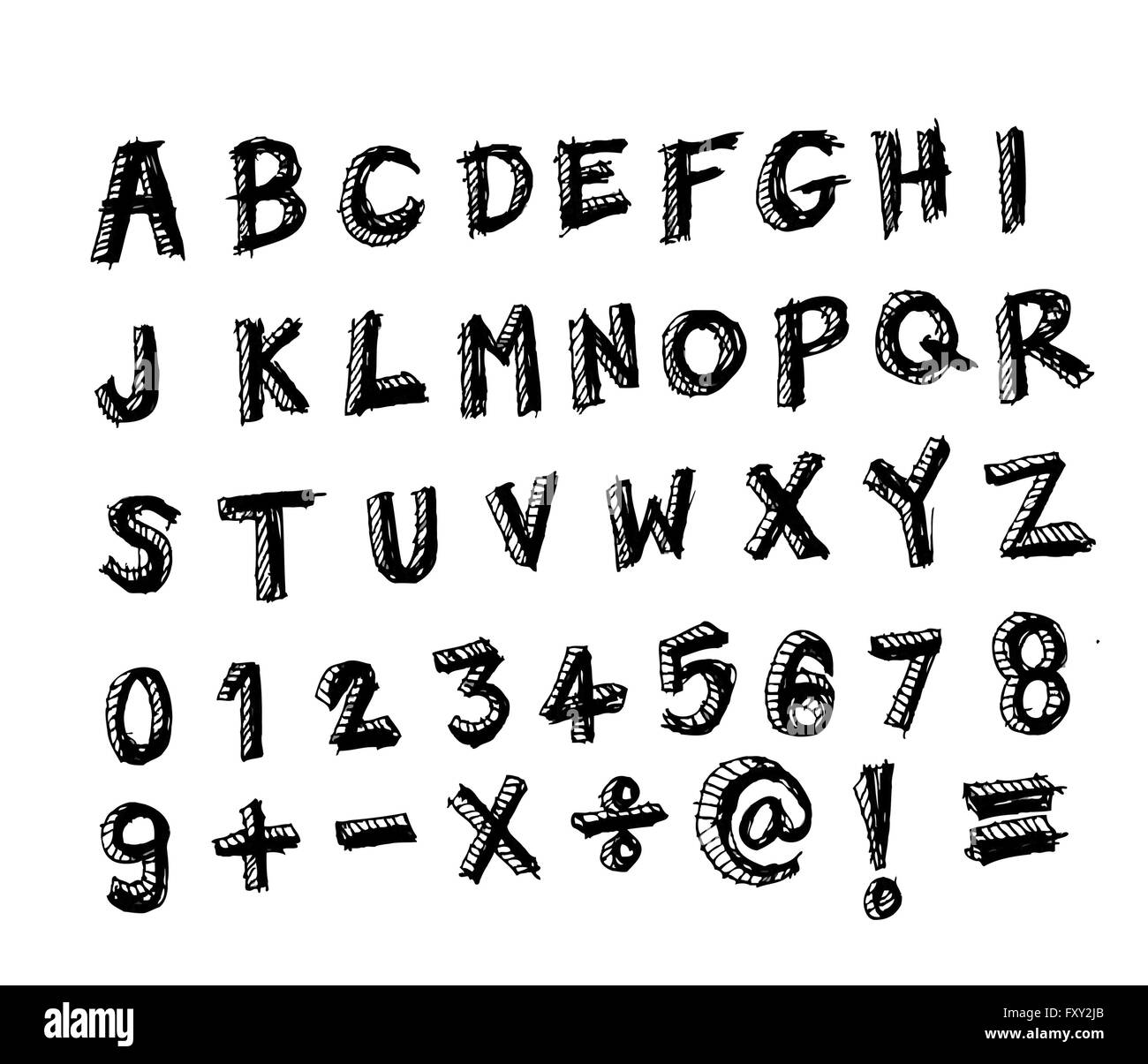 Font Sketch Hand drawing letters Stock Vector Image & Art - Alamy