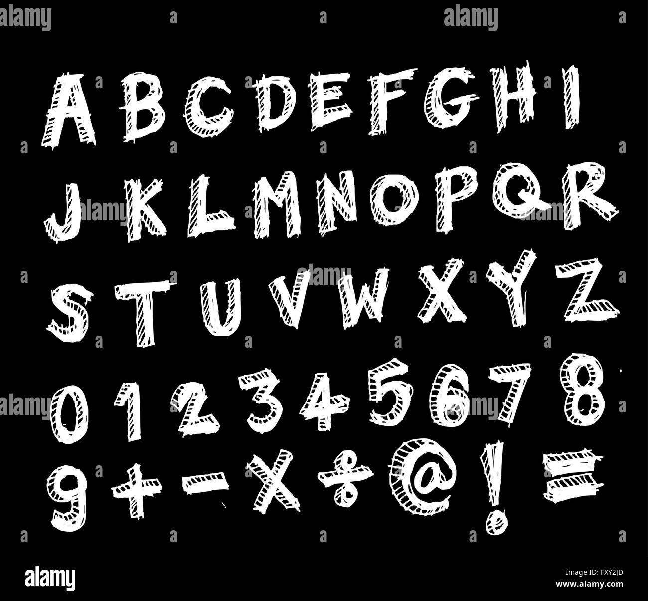 Font Sketch Hand drawing letters Stock Vector Image & Art - Alamy