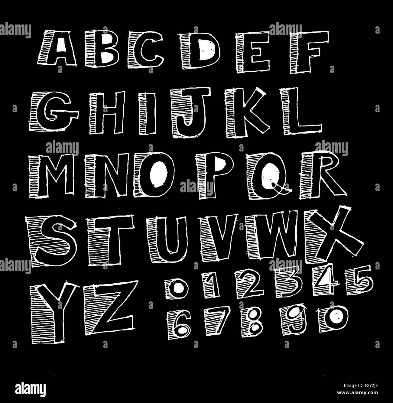 Font Sketch Hand drawing letters Stock Vector Image & Art - Alamy