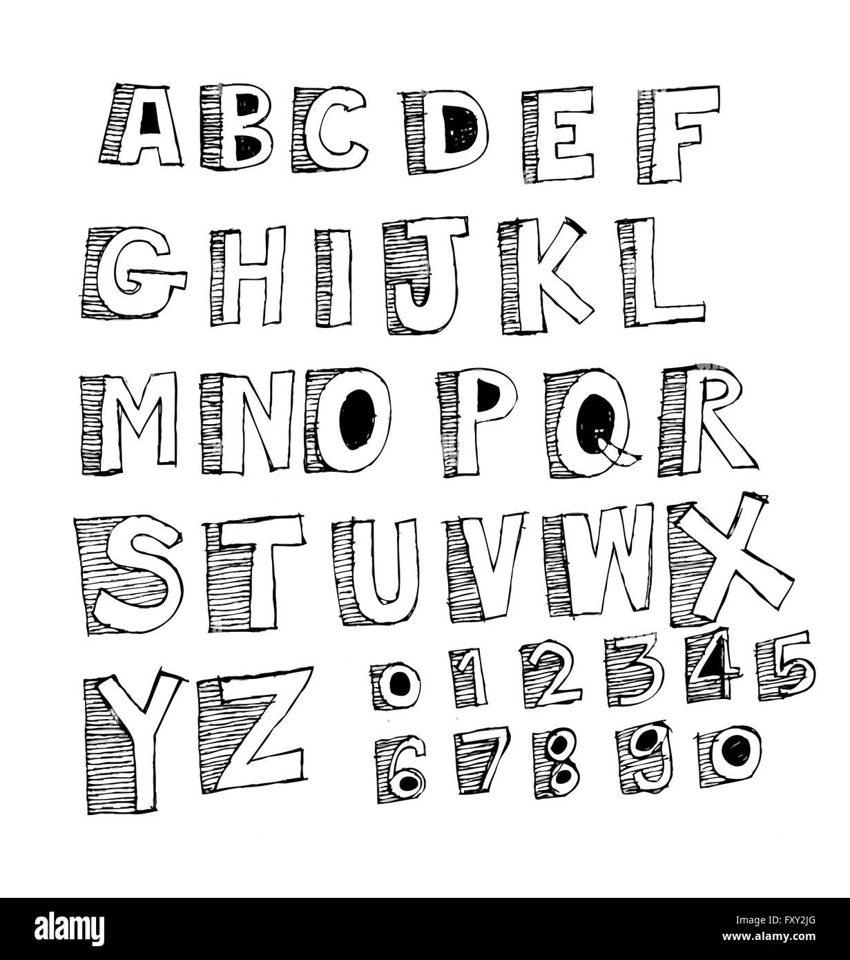 Font Sketch Hand drawing letters Stock Vector Image & Art - Alamy