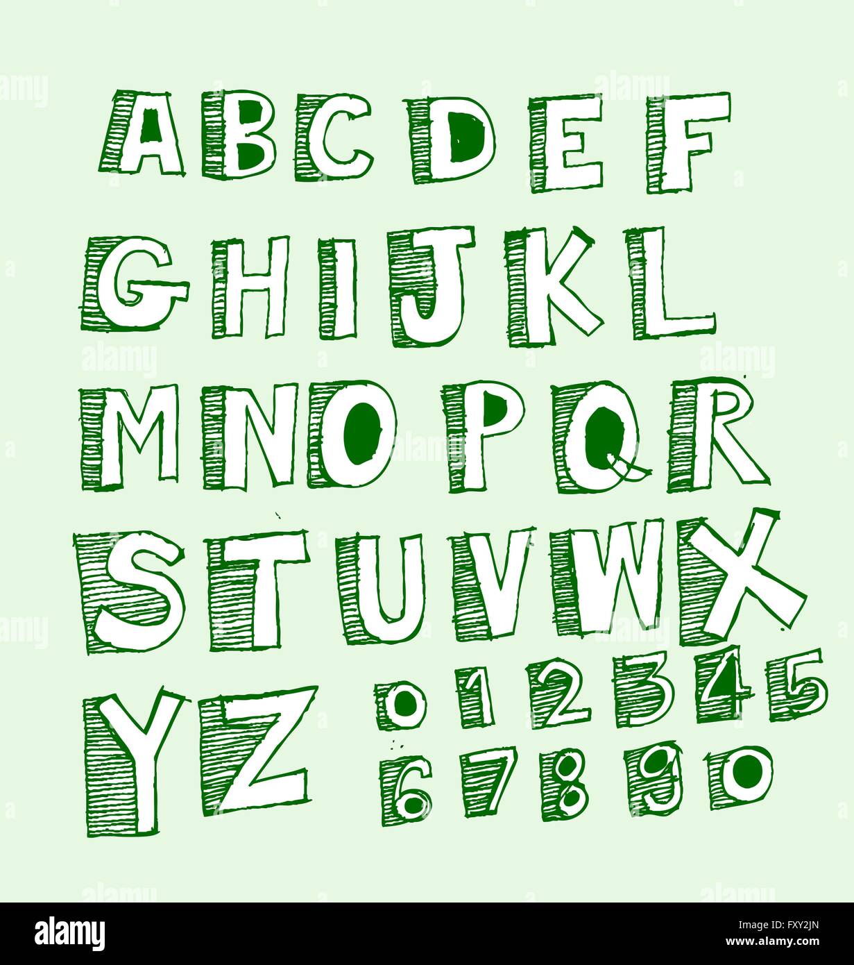 Font Sketch Hand drawing letters Stock Vector Image & Art - Alamy