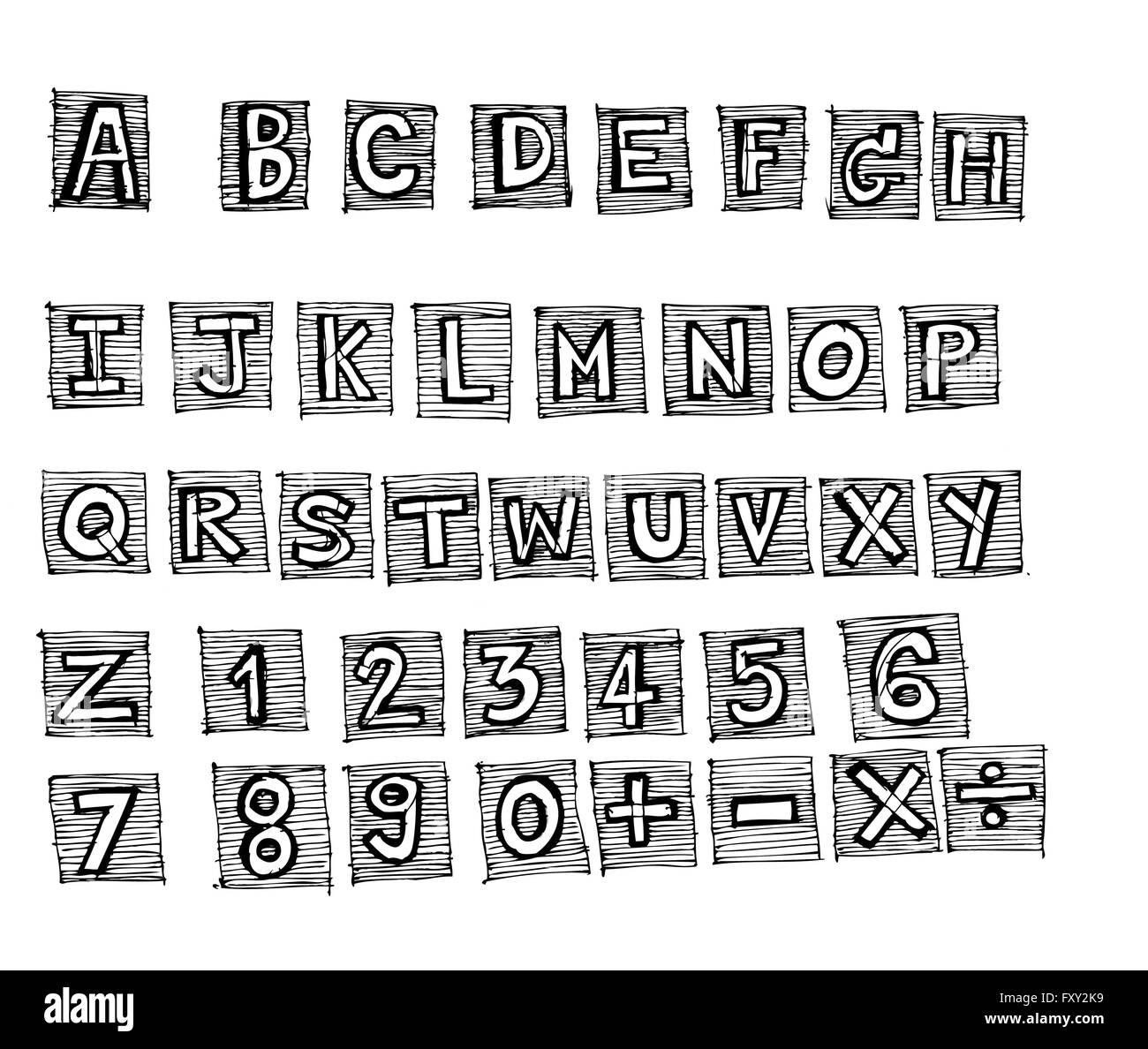 Font Sketch Hand drawing letters Stock Vector Image & Art - Alamy