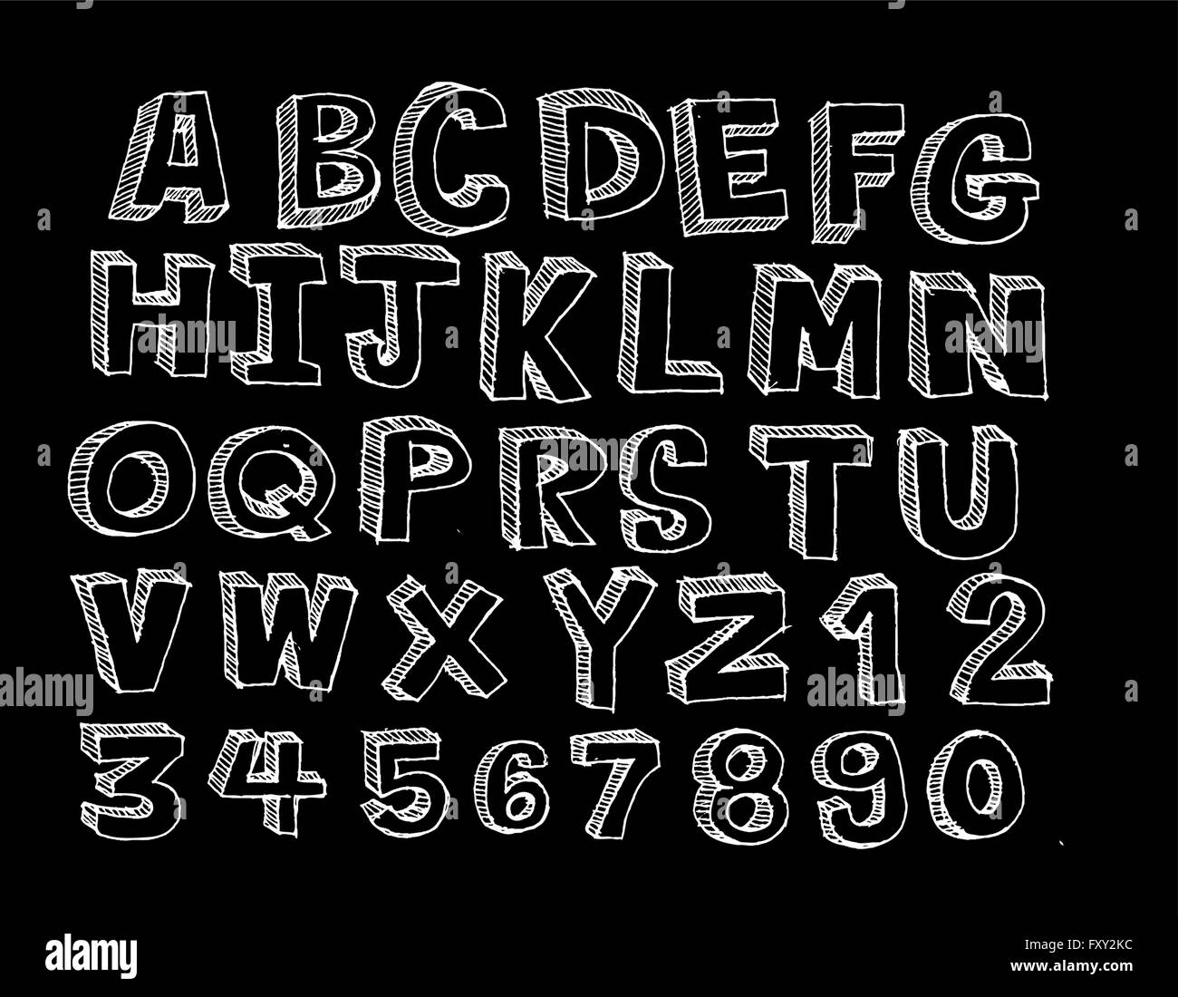 Font Sketch Hand drawing letters Stock Vector Image & Art - Alamy