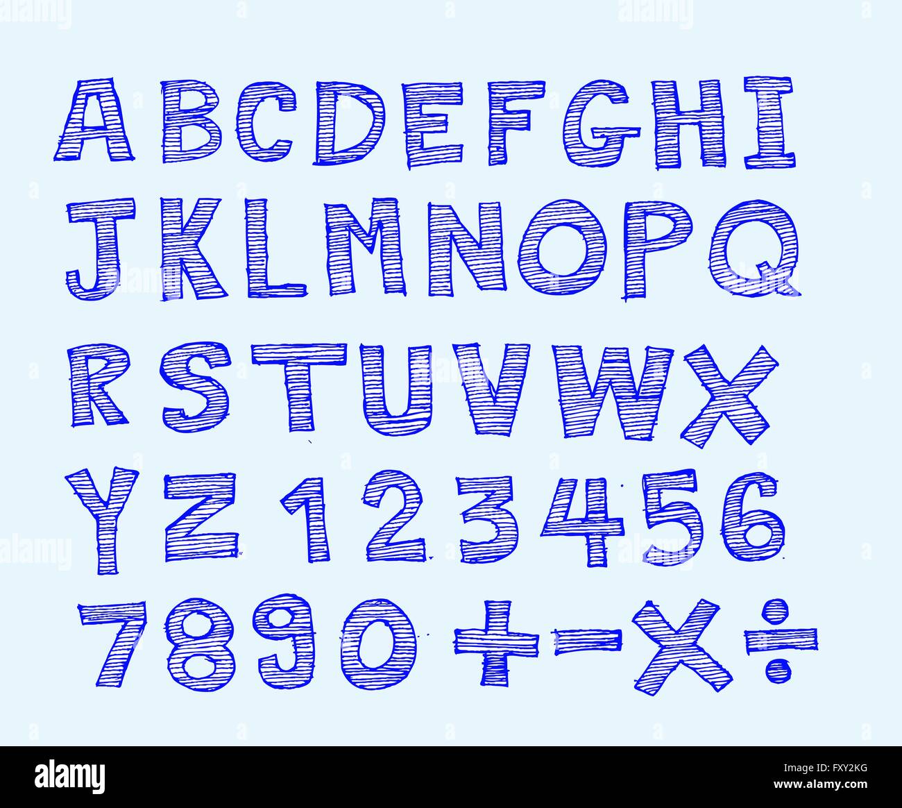 Font Sketch Hand drawing letters Stock Vector Image & Art - Alamy