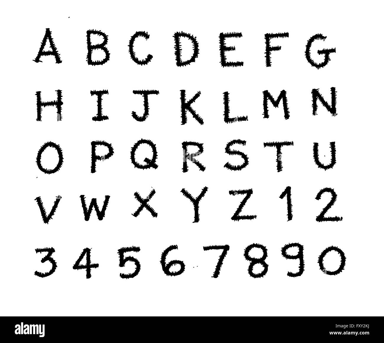 Font Sketch Hand drawing letters Stock Vector Image & Art - Alamy