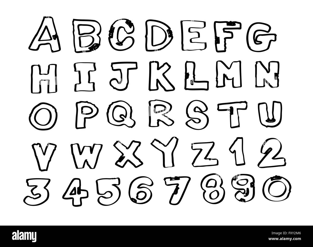 Font Sketch Hand drawing letters Stock Vector Image & Art - Alamy