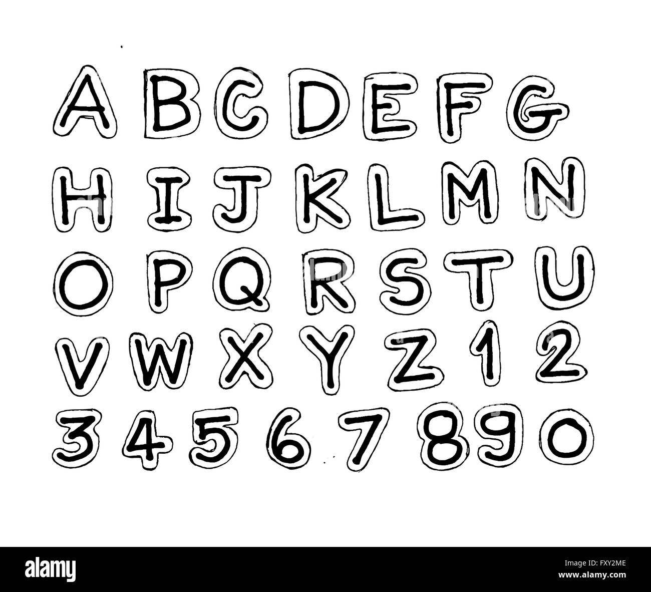 Font Sketch Hand drawing letters Stock Vector Image & Art - Alamy