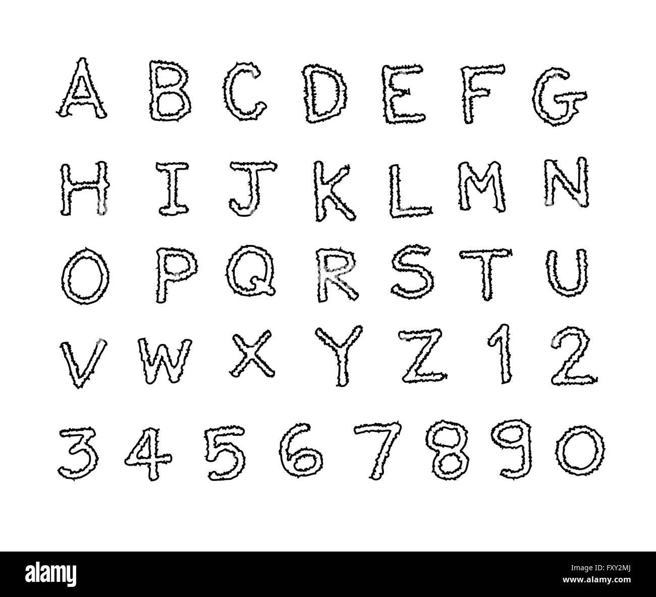 Font Sketch Hand drawing letters Stock Vector Image & Art - Alamy