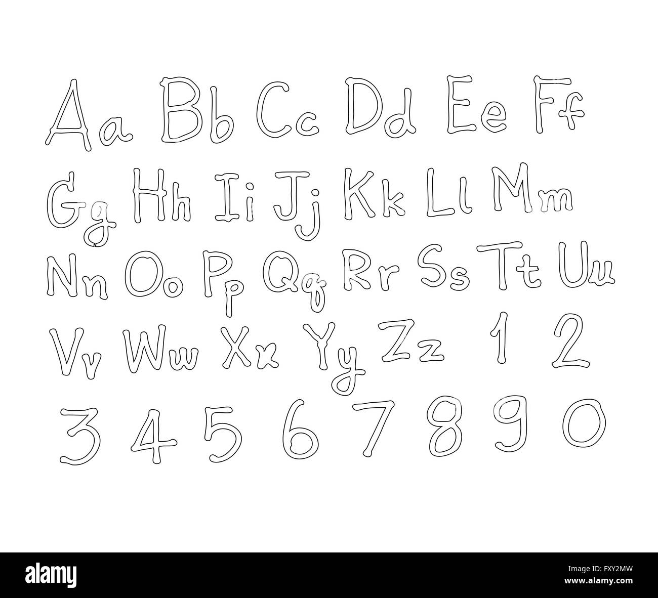 Font Sketch Hand drawing letters Stock Vector Image & Art - Alamy