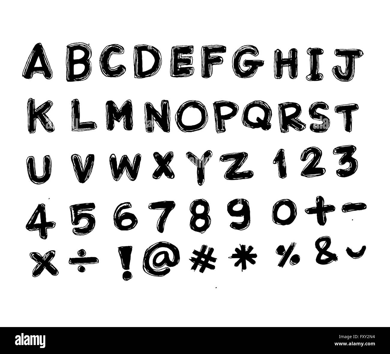 Font Sketch Hand drawing letters Stock Vector Image & Art - Alamy