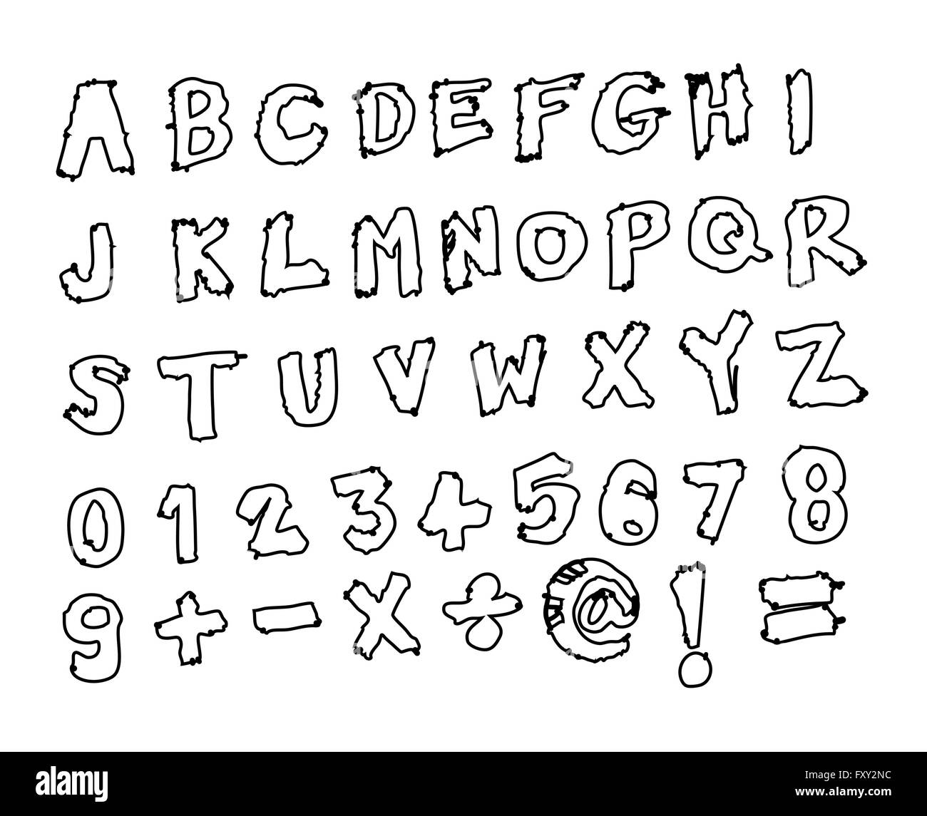 Font Sketch Hand drawing letters Stock Vector Image & Art - Alamy