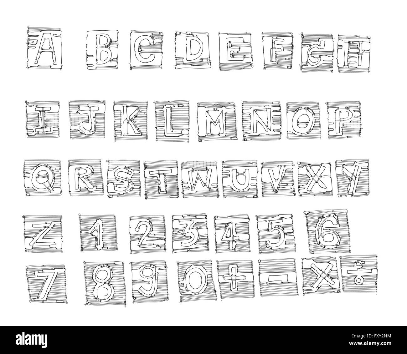 Font Sketch Hand drawing letters Stock Vector Image & Art - Alamy