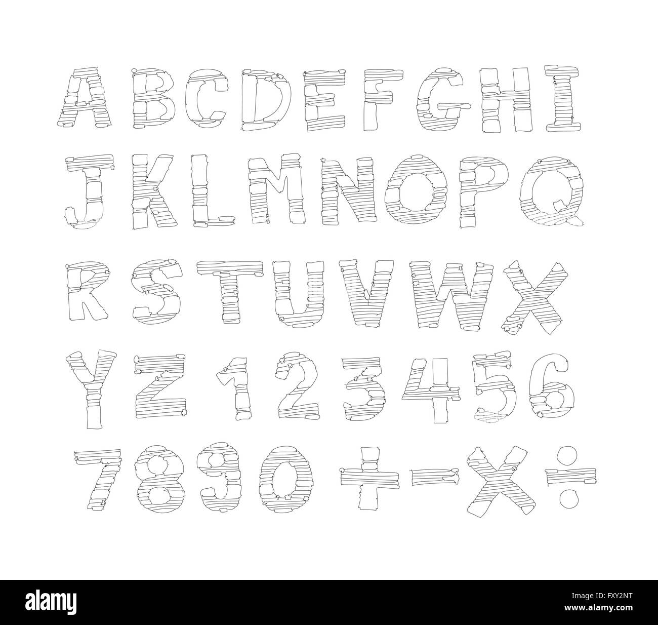 Font Sketch Hand drawing letters Stock Vector Image & Art - Alamy