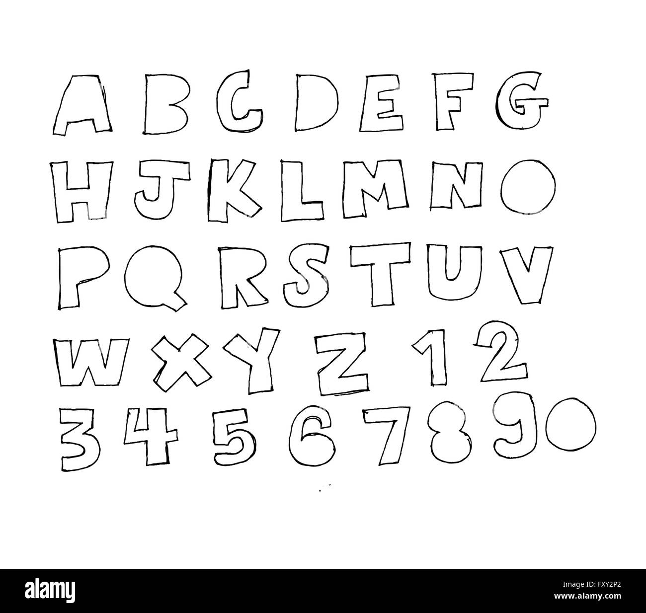 Font Sketch Hand drawing letters Stock Vector Image & Art - Alamy