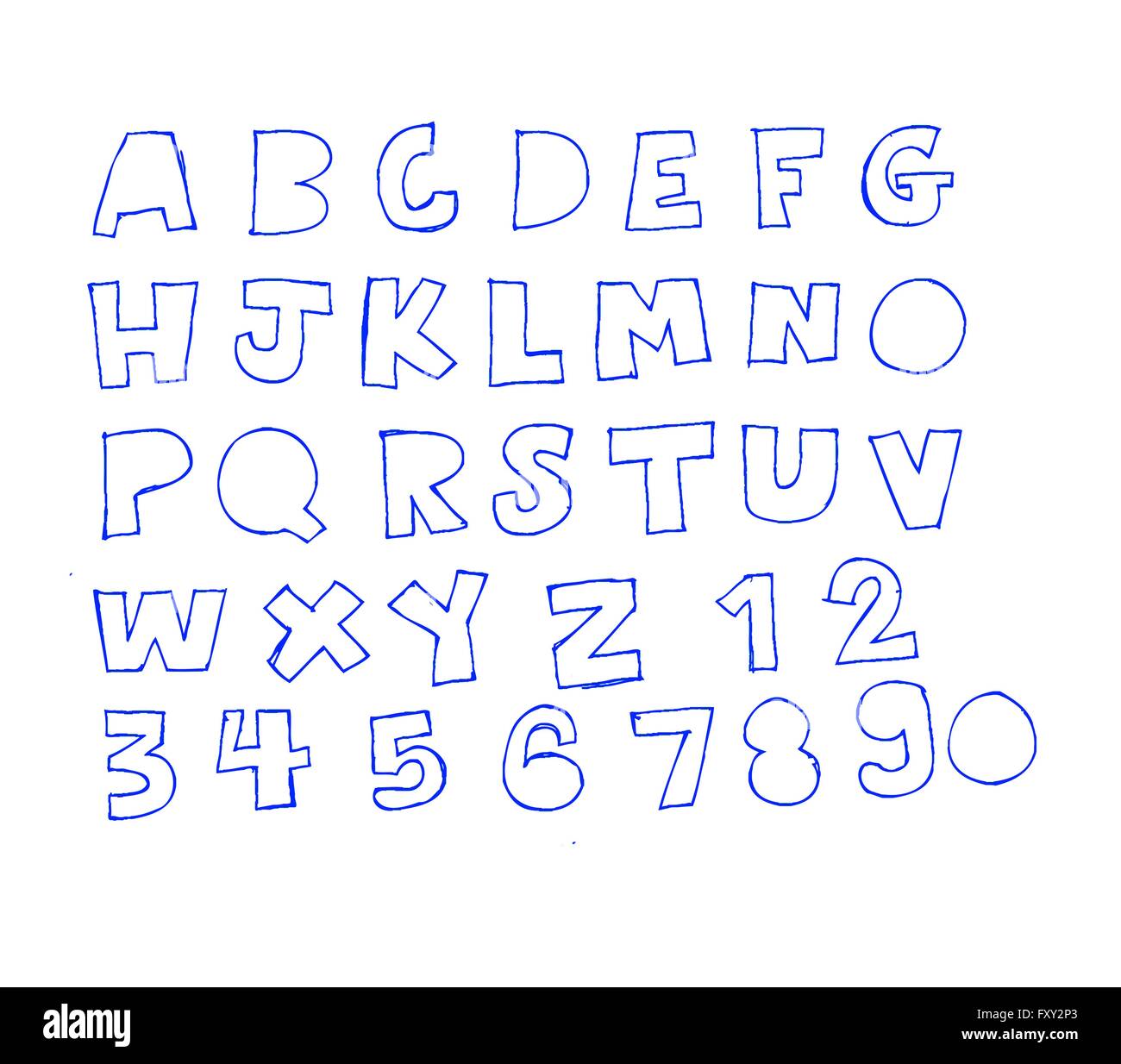 Font Sketch Hand drawing letters Stock Vector Image & Art - Alamy