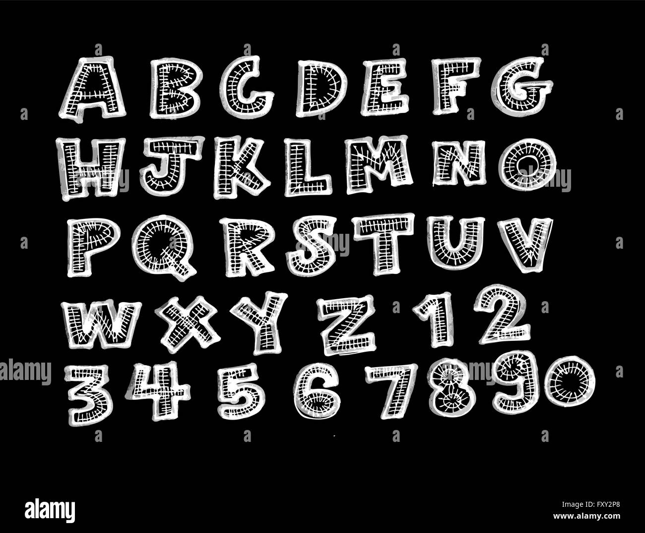 Font Sketch Hand drawing letters Stock Vector Image & Art - Alamy