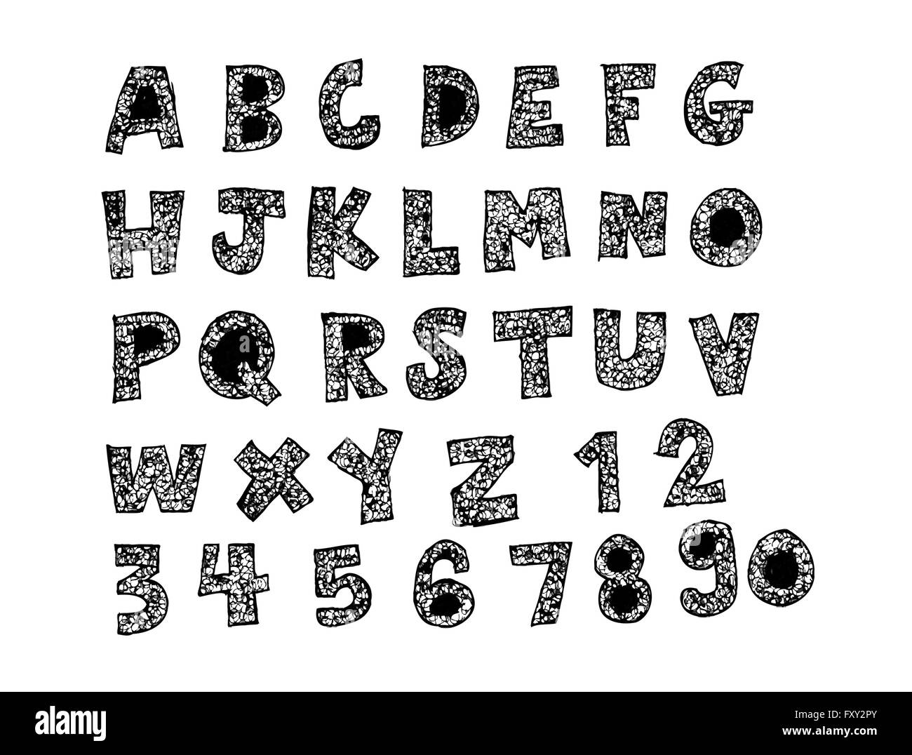 Font Sketch Hand drawing letters Stock Vector Image & Art - Alamy