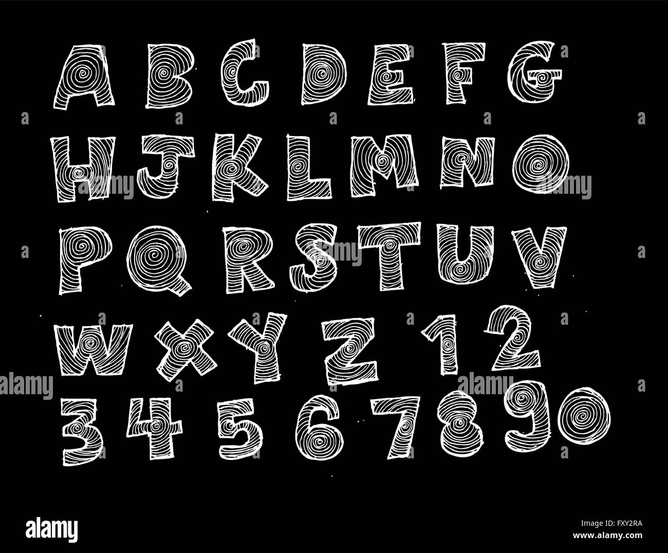 Font Sketch Hand drawing letters Stock Vector Image & Art - Alamy