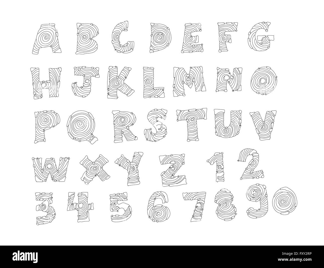 Font Sketch Hand drawing letters Stock Vector Image & Art - Alamy