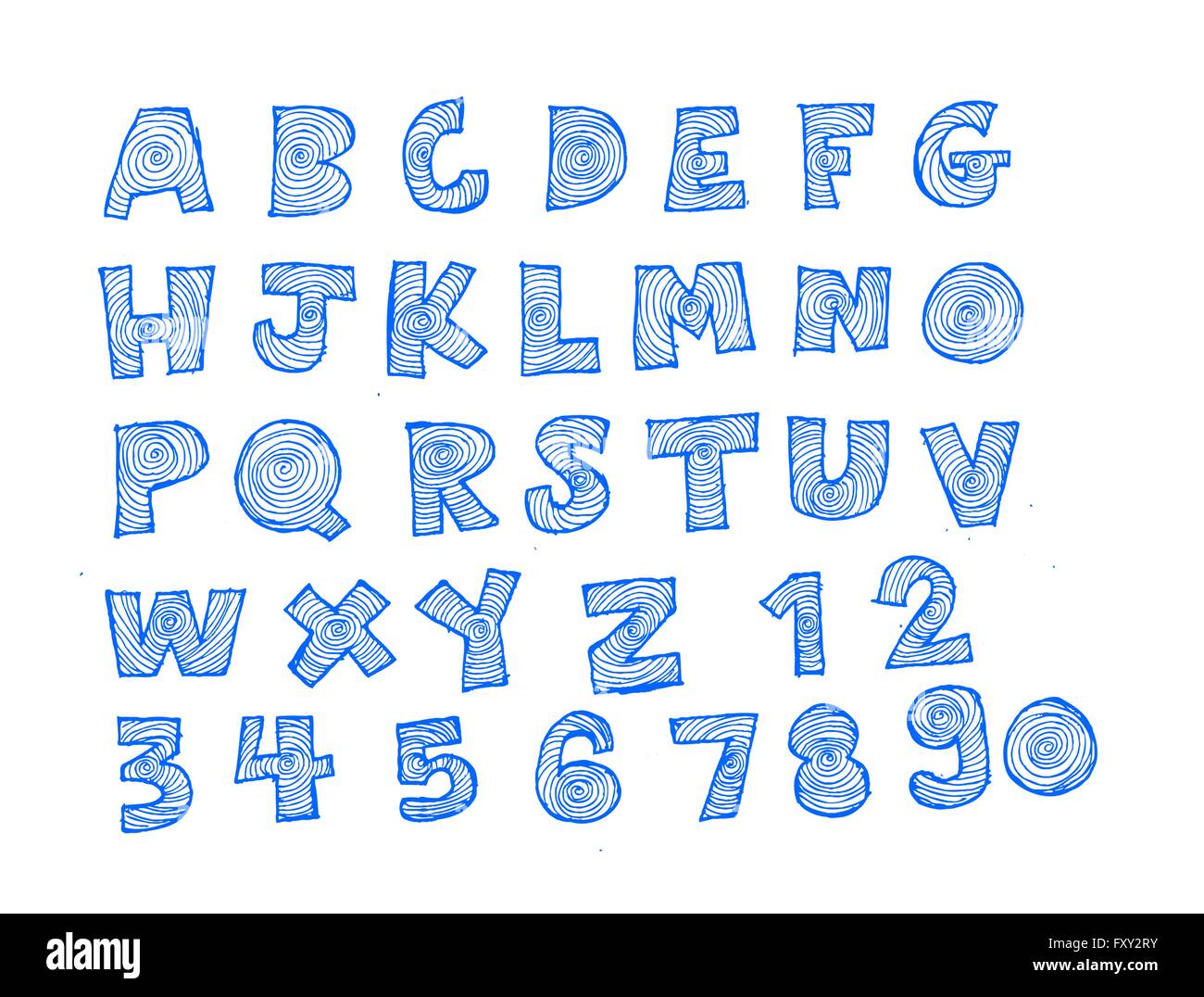 Font Sketch Hand drawing letters Stock Vector Image & Art - Alamy