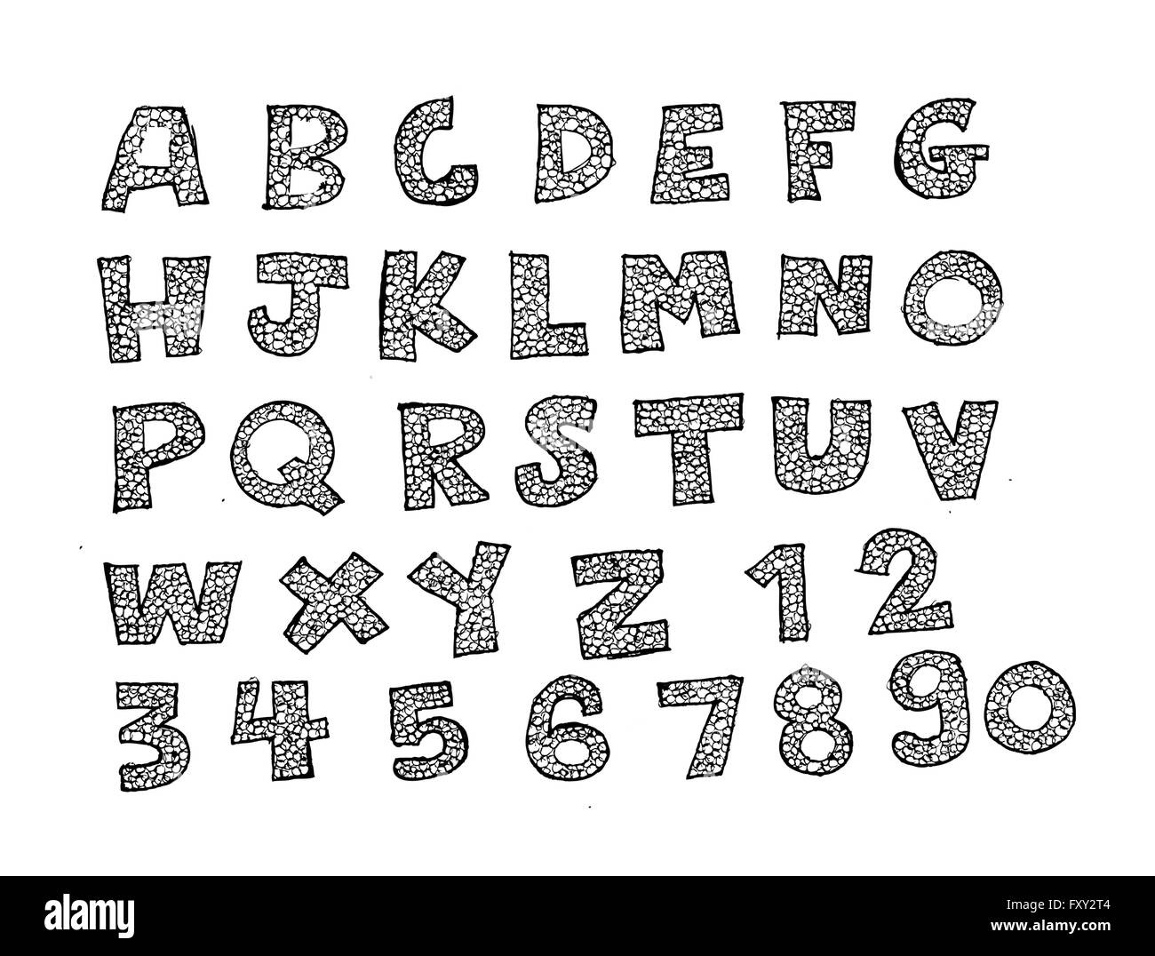 Font Sketch Hand drawing letters Stock Vector Image & Art - Alamy