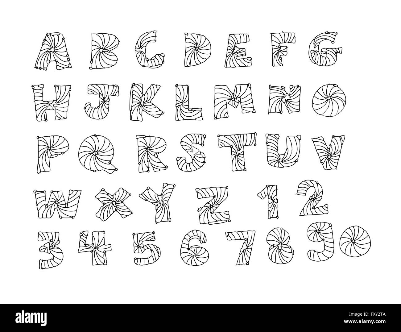 Font Sketch Hand drawing letters Stock Vector Image & Art - Alamy