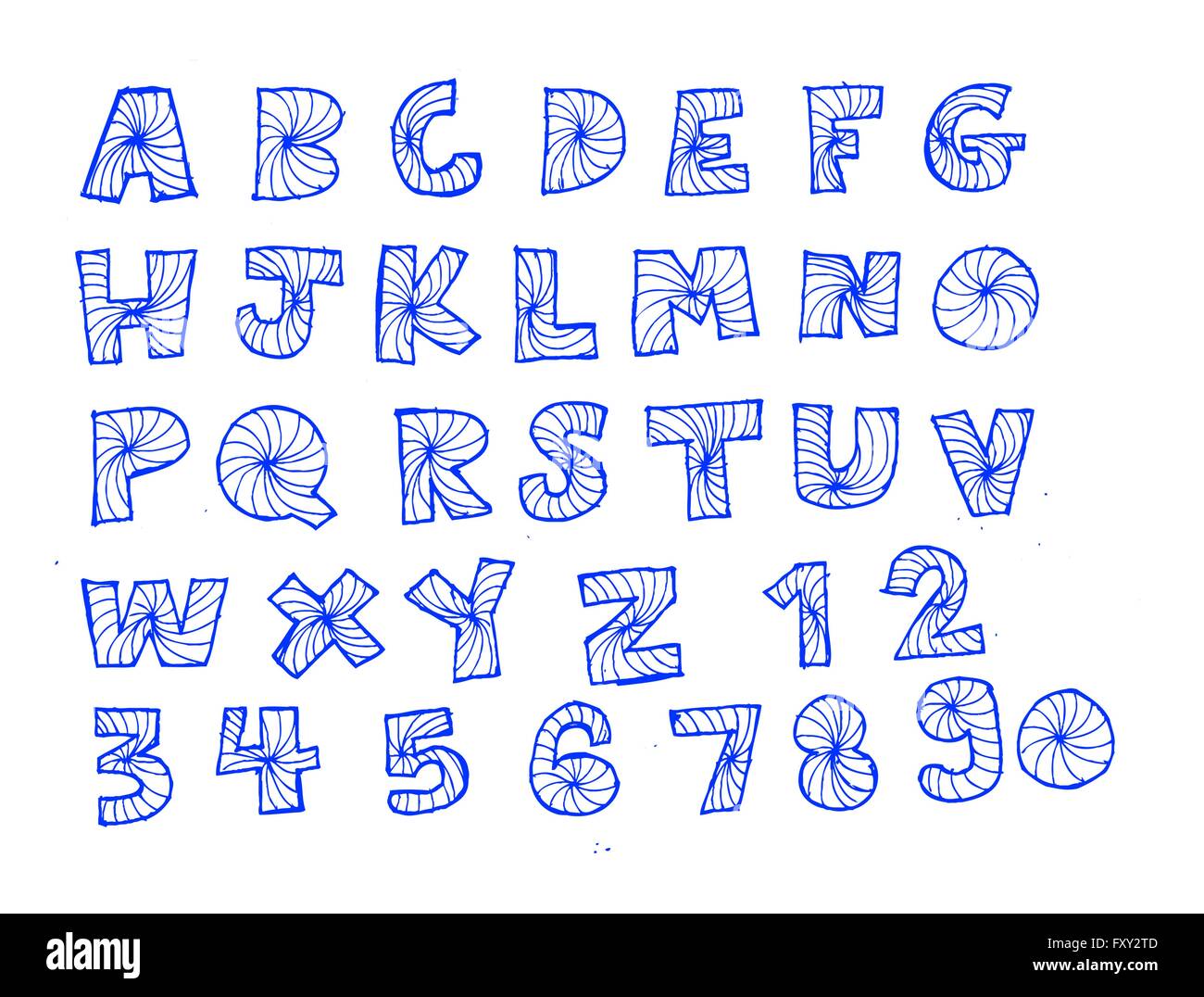 Font Sketch Hand drawing letters Stock Vector Image & Art - Alamy