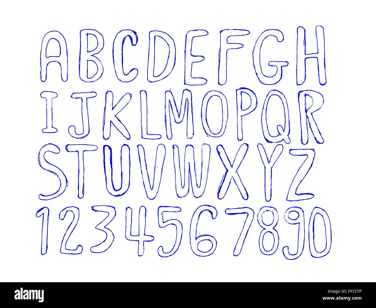 Font Sketch Hand drawing letters Stock Vector Image & Art - Alamy