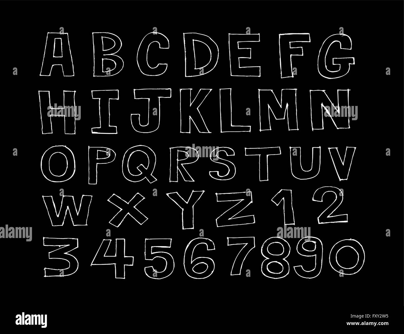 Font Sketch Hand drawing letters Stock Vector Image & Art - Alamy