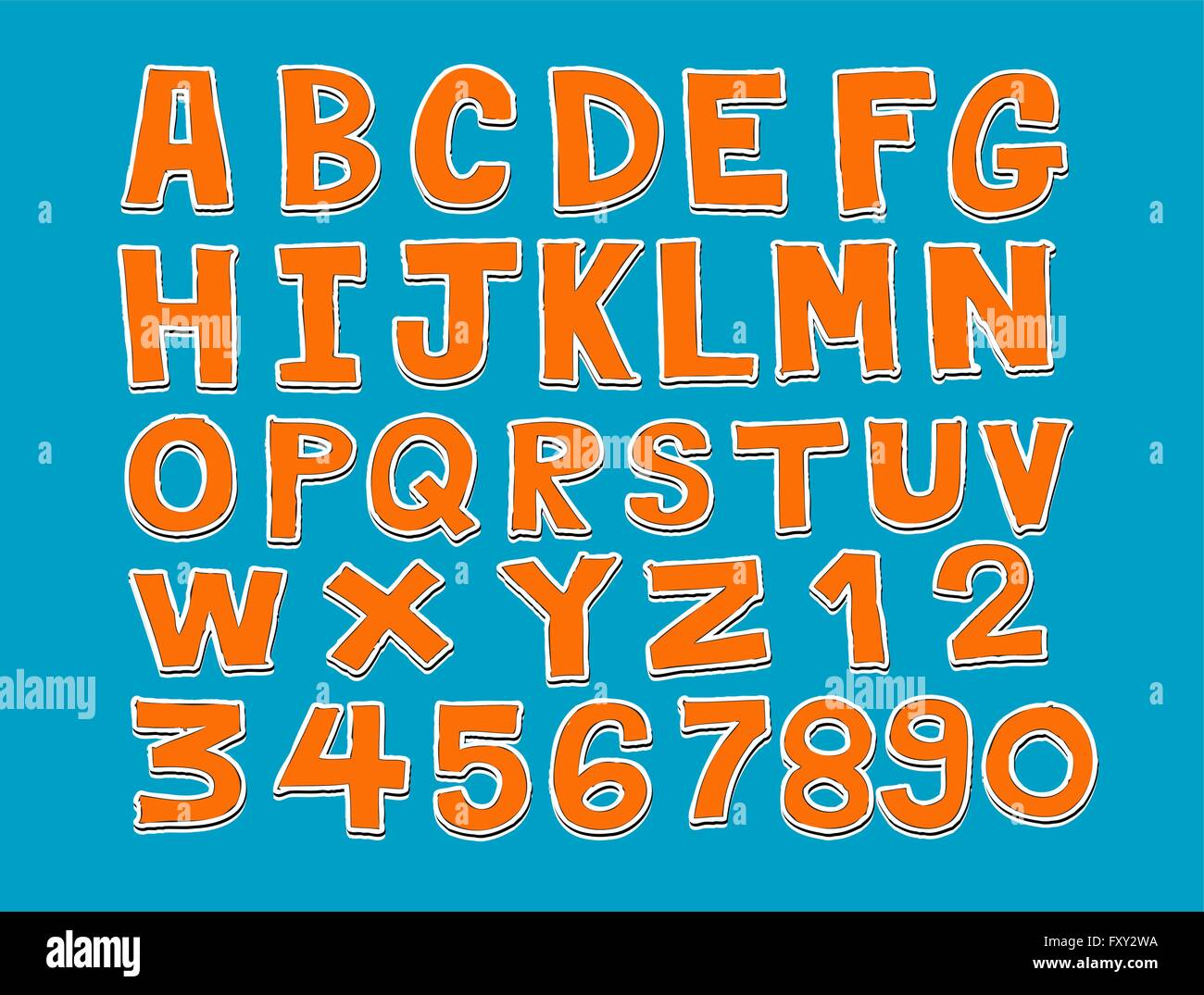 Font Sketch Hand drawing letters Stock Vector Image & Art - Alamy
