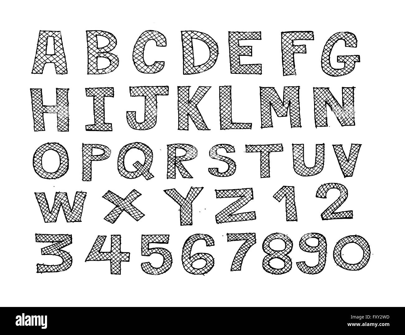 Font Sketch Hand drawing letters Stock Vector Image & Art - Alamy