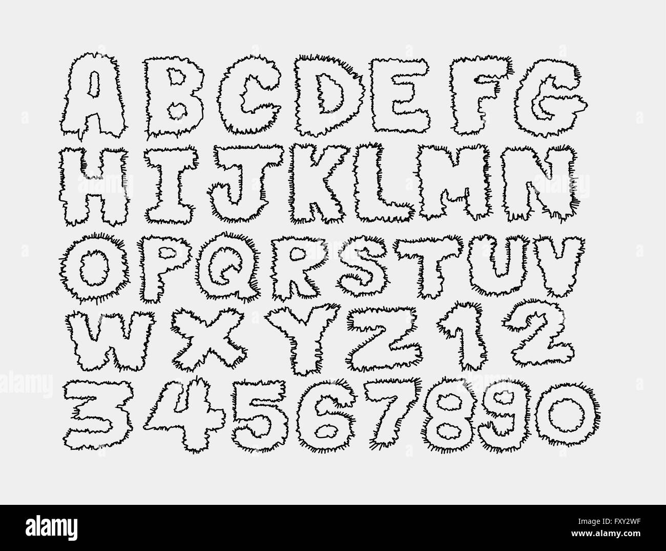 Font Sketch Hand drawing letters Stock Vector Image & Art - Alamy