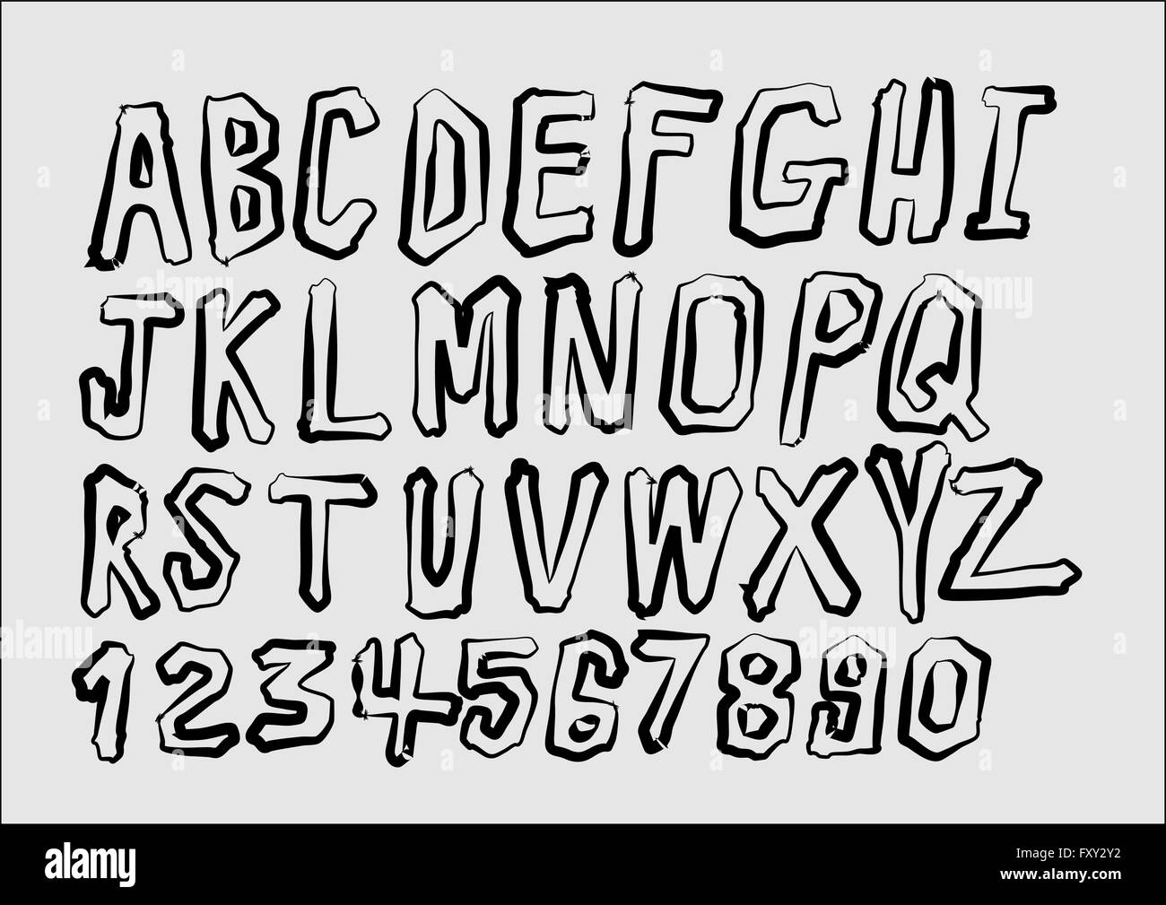 Font Sketch Hand drawing letters Stock Vector Image & Art - Alamy